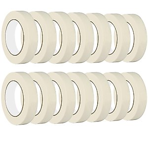 Lazybug studio Masking Tape 1 inch Wide, 14 Pack Adhesive Painting Tape Bulk for General Purpose Use, 1 inch x 55 Yards x 14 Rolls, 770 Yards in Total