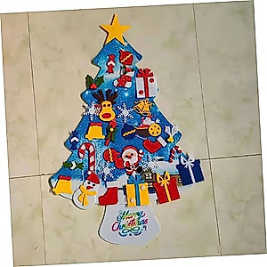 SAFIGLE 1 Set DIY Christmas Tree Artificial Christmas Tree Hand Decor DIY Crafts Christmas Felt Sticker New Year Felt Game Wall Xmas Tree Ornament Children DIY Felt Xmas Tree Felt Crafts