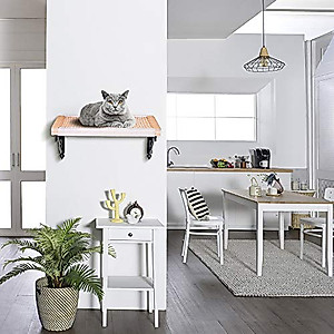 Purife Floating Cat Wall Shelves & Perches for Indoor Large Cats - Wall Mount Cat Hammock Bed Cat Shelf for Wall, Modern Cat Wall Furniture, Cat Window Sill Ledge Shelf for Sleeping and Sighting