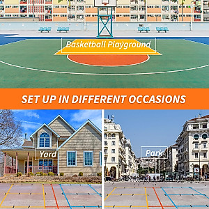 Portable Pickleball Court Lines,Pickleball Court Marking Kit with Tape Lines for Indoor and Outdoor Courts - Includes Pickleball Markers and Tape