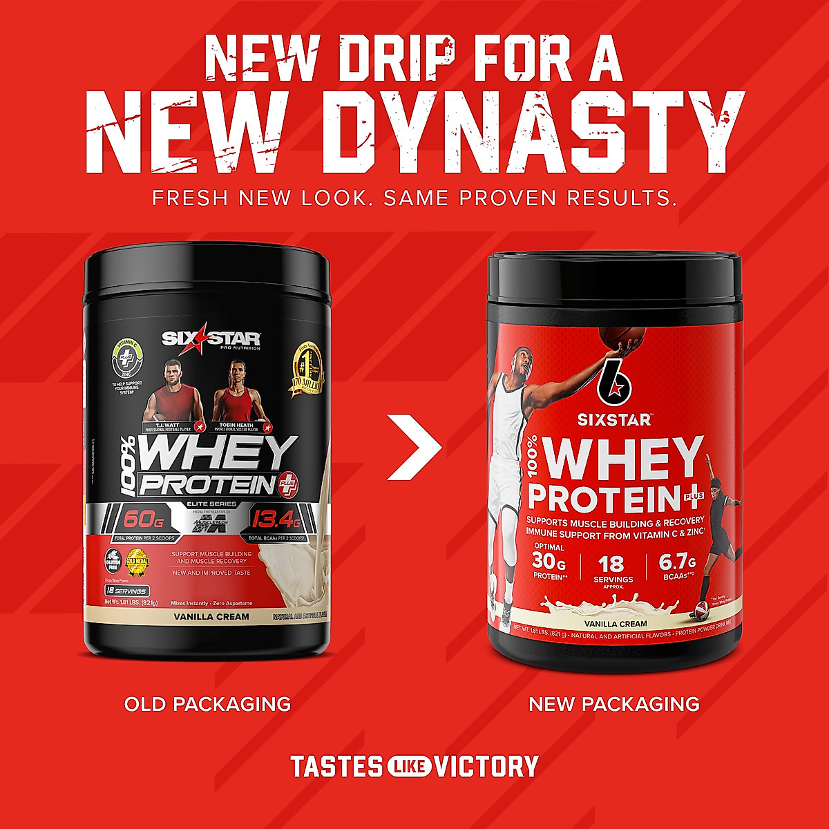 Six Star Whey Protein Powder Whey Protein Plus Whey Protein Isolate & Peptides Lean Protein Powder for Muscle Gain Muscle Builder for Men & Women Vanilla Cream, 1.8 lbs (Package Varies)