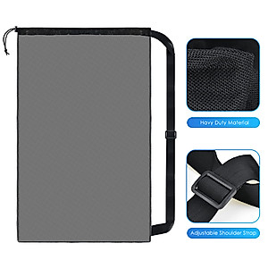 BROTOU Extra Large Sports Ball Bag Mesh, Basketball Bags Team Balls, Adjustable Shoulder Strap, Team Work Ball Bags for Holding Soccer, Football, Volleyball, Swimming Gear (30” x 40”) (2PCS)