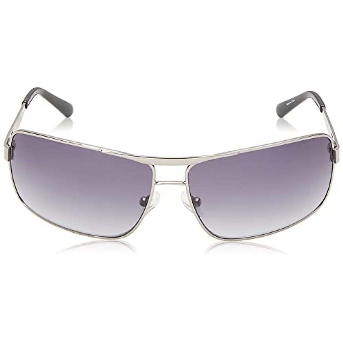 GUESS mens Wrapped Navigator Pilot Sunglasses Sunglasses, Shiny Gunmetal, 68mm US