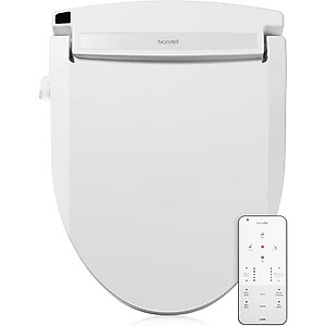 -ew Electronic Bidet Seat Fits Elongated Toilets Remote Warm Air Dryer Strong Wash Steel Nozzle White Plastic