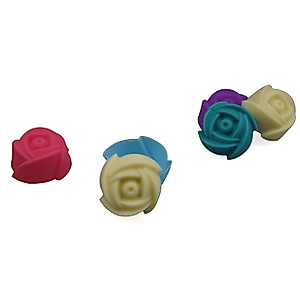 Mirenlife Reusable and Non-stick 2 Inch Mini Size Silicone Baking Cups/Muffin Cups/Mini Cupcake Liners/Mini Chocolate Holders/Truffle Cups -24 Pack-6 Vibrant Colors (Rose)