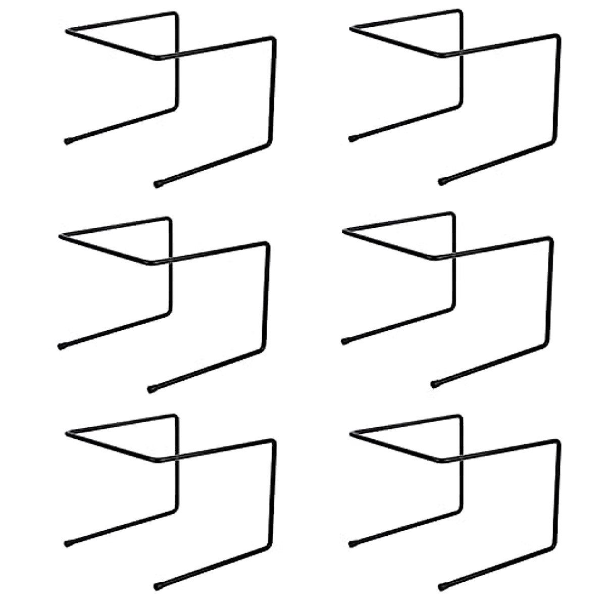 MyGift Set of 6 Black Metal Pizza Pan Riser Stands - Tabletop Hot and Cold Food Platter Tray Display - Countertop Baking Sheet Wire Cooling Racks