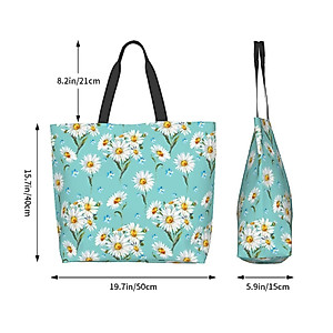 Majoug Daisy Tote Bags Women Large Capacity Shoulder Grocery Shopping Bags Travel Beach Bag