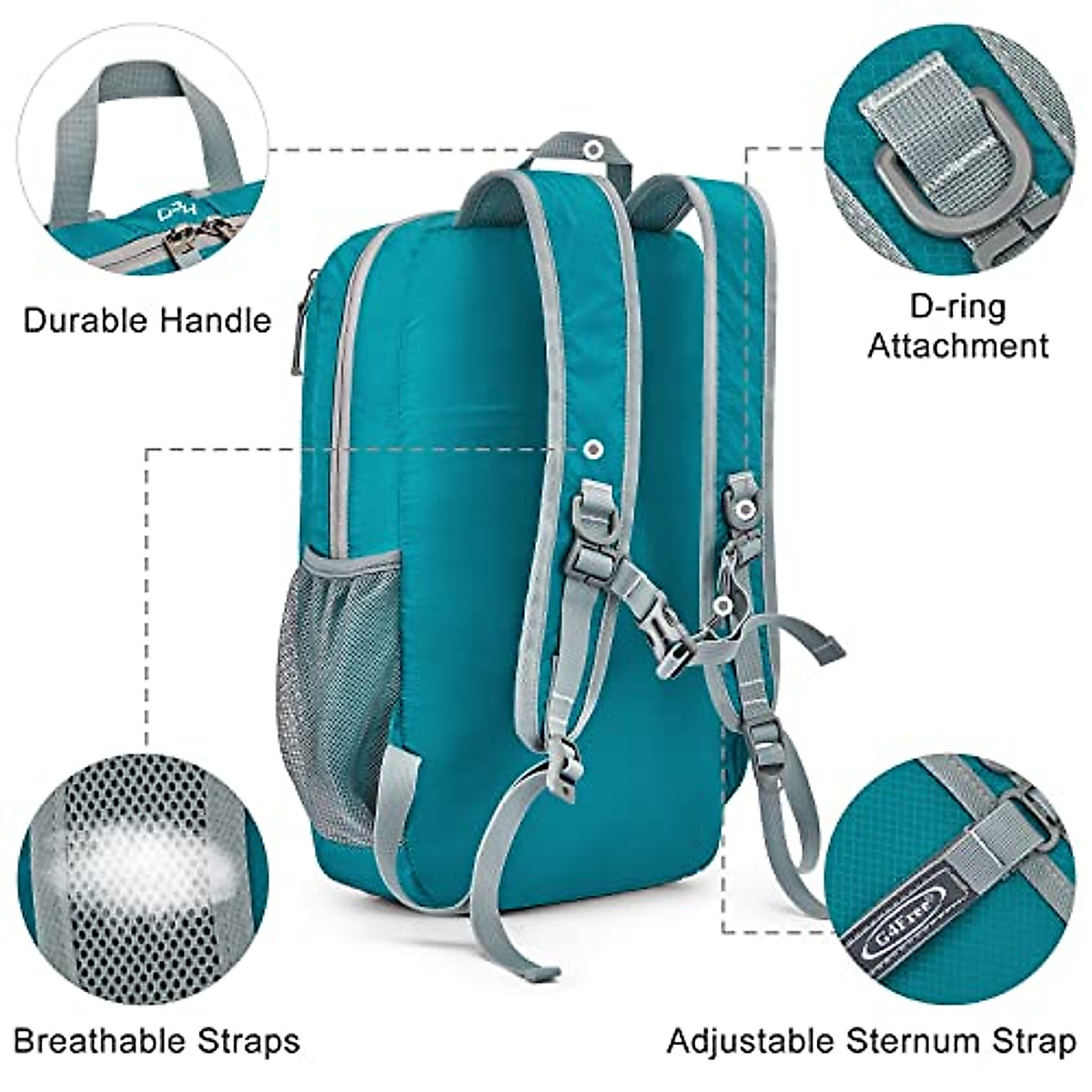 G4Free 16L Lightweight Hiking Daypack Packable Small Backpack Water Resistant Shoulder Bag for Travel Outdoor Men Women