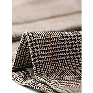 Agnes Orinda Plus Size Plaid Blazer for Women Lapel Jacket Work Office Single Breasted Blazers 2X Brown