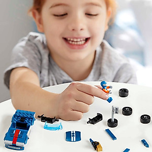 MEGA Hot Wheels Building Toy Race Car Playset, 64 Corvette Grand Sport with 88 Pieces, 1 Micro Action Figure Driver, Blue, Kids Age 5+ Years