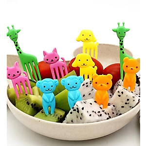 Fun Bento Picks set, 160 Pcs Animal Food Picks for Kids, Cute Cartoon Animal Fruit Food Toothpicks, Lunch Bento Box Picks for Toddler - Shapes Include Animals, Eyes, Flowers, Notes, Candy etc