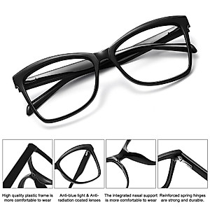 MEETSUN Oversized Cat Eye Blue Light Blocking Glasses Women Trendy Big Frame Computer Eyewear Cateye Black