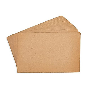 Juvale Blank 3x5 Kraft Paper Index Cards, Note Cards for Home, Office, Recipes, School Learning, Studying, Crafts, DIY, Standard Size Heavy Weighted Card Stock (100 Pack), Brown