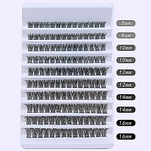 Eyelash Clusters 140Pcs DIY Eyelash Extenisons Natural Look Wispy Clusters Lashes 8-16MM D Curl Individual Lashes DIY at Home Wispy Fluffy Lash Extensions (D03)