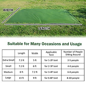 Pop Up Tent + Camping Tent Ground Cloth for 4-6 Person