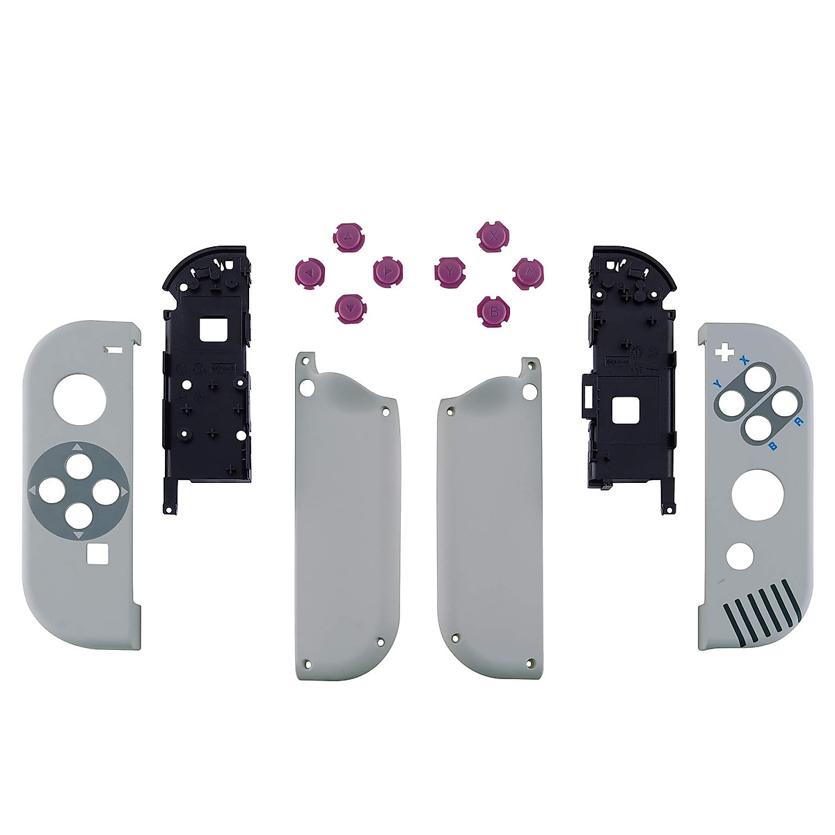 eXtremeRate DIY Replacement Shell Button for Nintendo Switch & Switch OLED, Classic 1989 GB DMG-01 Style Soft Touch Housing with ABXY Direction Button for Joycon Controller- Console Shell NOT Included