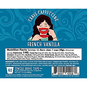 Crave Beverages Cappuccino Pods, French Vanilla Cap for Keurig K Cup Brewers, 40 Count