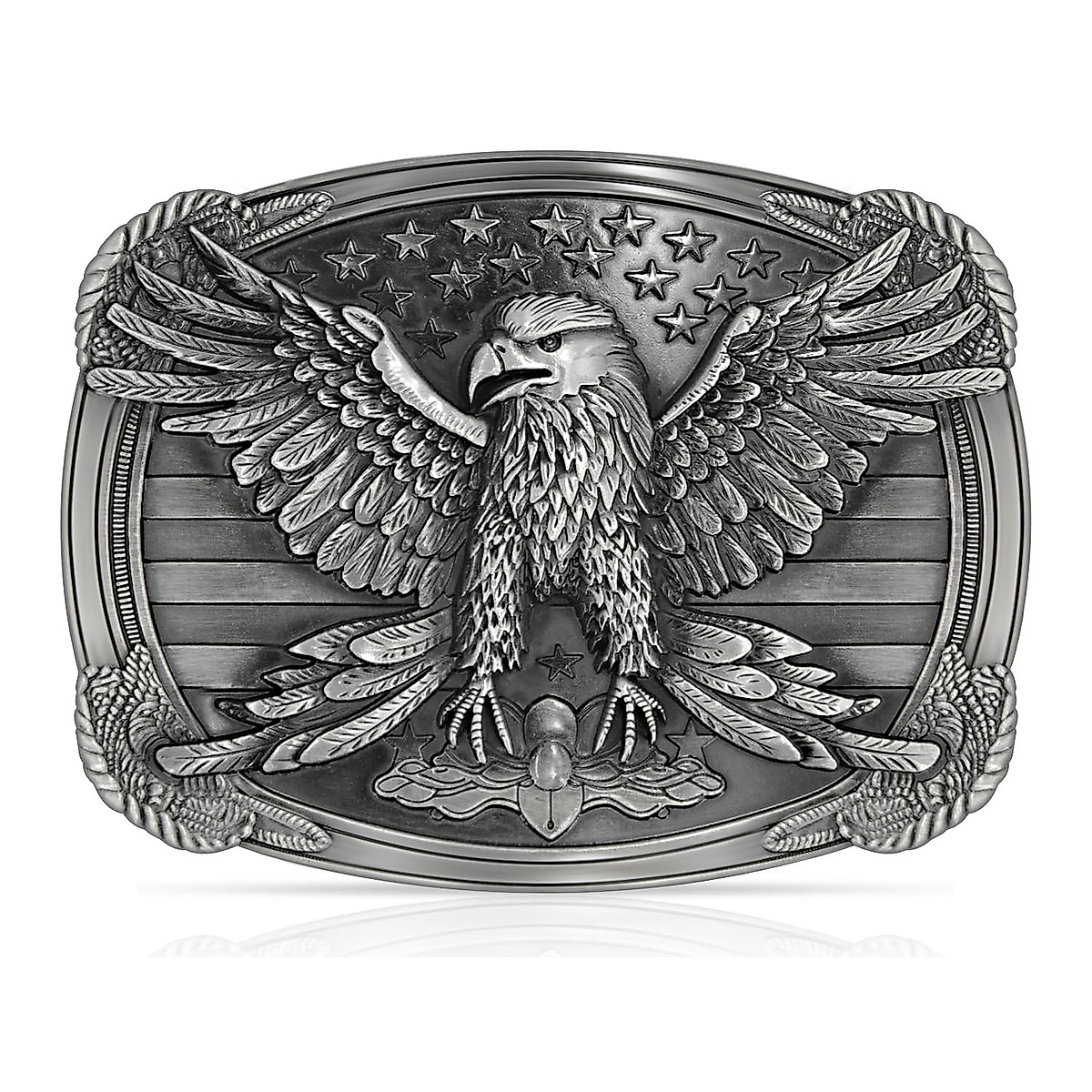 Belt Buckles Men Western Cowboy - Eagle Belt Buckle Confederate Belt Buckle Western Belt Buckles for Men American Flag Belt Buckle Women Mens Belt Buckle Silver Belt Buckle Cowboy Belt Buckle for Men
