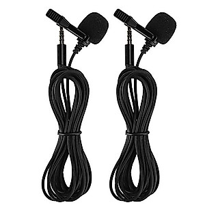 Esenlong 2PCS Mini 3. 5mm Collar Clip Microphone Prevent Noise for Mobile Phone/ PC Recording