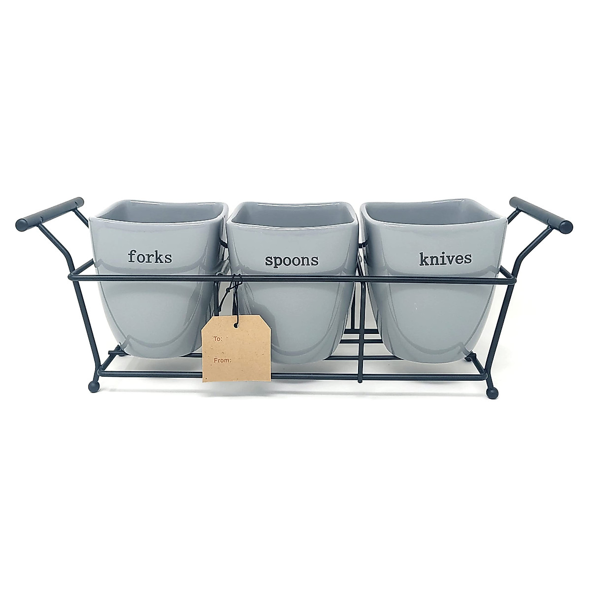 Signature Housewares 07592 Utensil Holders, Medium, Gray