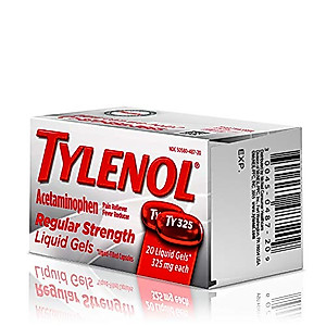 Tylenol Regular Strength Liquid Gels with 325 mg Acetaminophen, Pain Reliever & Fever Reducer, 20 ct