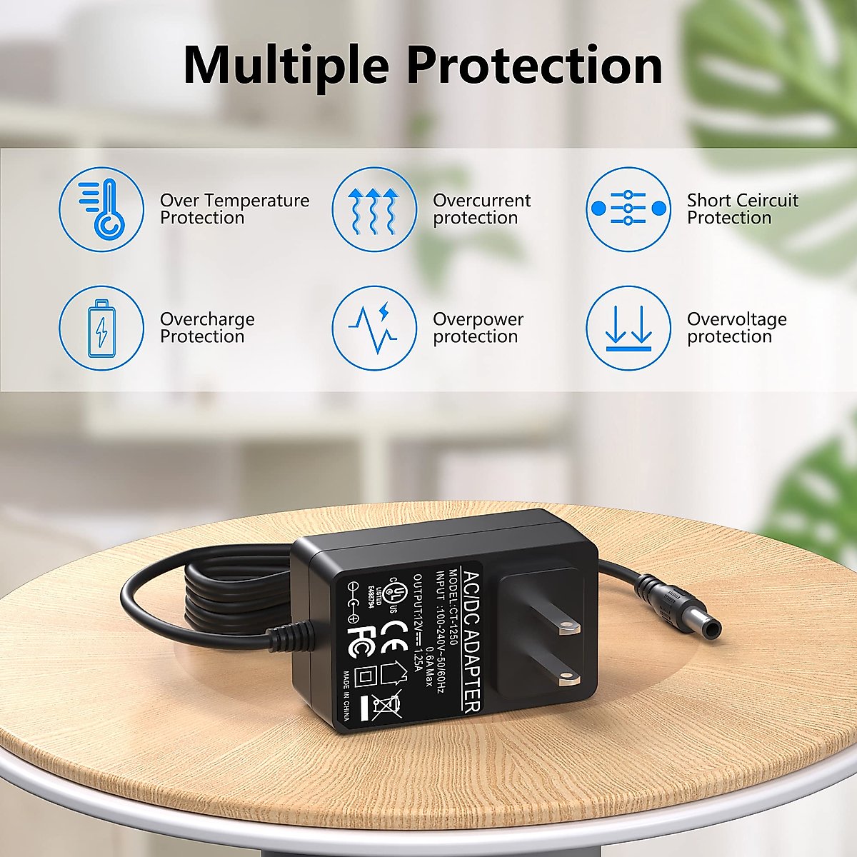 VHBW 15W Replacement for Alexa Echo Cord for Echo Dot Charger for Echo Dot 3rd & 4th Gen, Echo Show 5, Dot 3rd & 4th Gen with Clock, Dot Kids Edition, Spot, Fire TV Cube Power Cord
