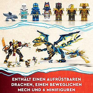 LEGO 71796 Ninjago The Elemental Dragon Against Empress' Robot Large Construction Toy for Christmas, with Figures and 6 Ninja Minifigures, Collectible Set, Kids Gift