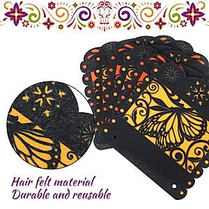 Small Dia De Los Muertos Banner Mexican Monarch Butterfly Banners Fiesta Papel Picado Banners Dia De Los Muertos Day of the Dead Decorations Picado Dia De Muertos for Ofrenda Supplies(2 Pack)