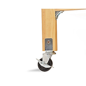 LA Baby Compact Non-Folding Wooden Window Crib, Natural