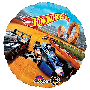 Hot Race Car Wheels Birthday Balloons - Set Of 5 Boys Racecar Party Balloon Decorations For A 5th Happy Birthday Cars Themed Racing Baloon Bouquet Backdrop 5th