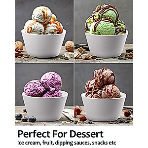 Taeochiy Porcelain Small Bowls, 8 Ounce Dessert Bowls, Ramekins Oven Safe, Ice Cream Bowls, Bouillon Cups, Set of 6