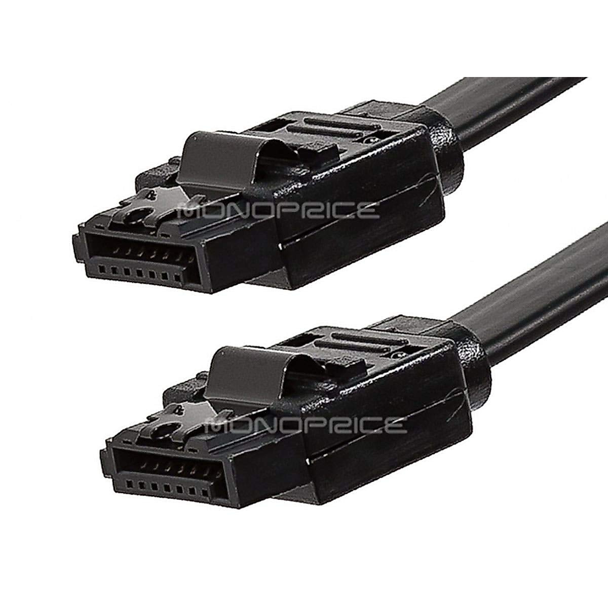 Monoprice 18inch SATA 6Gbps Cable w/Locking Latch - Black