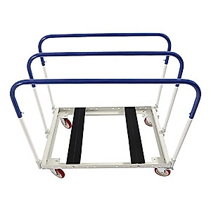 plytinsg Panel Truck Cart 39 * 24 inch Steel Panel Dolly Cart with 4 Swivel Wheels+3 Handle Bars Drywall Sheet Cart Handling Wall Panel Rolling Dolly,1000lbs Load Capacity Platform Truck Dolly