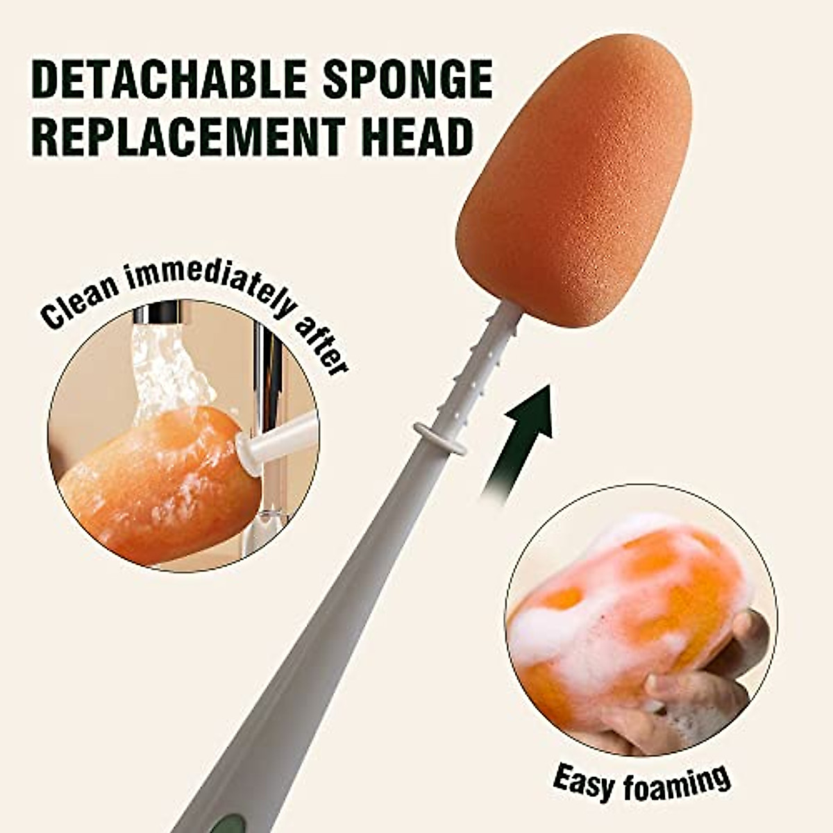 3 in 1 Multifunctional Long Handle Cleaning Cup Brush, 2023 New Bottle Cap Detail Brush Bottle Gap Cleaner Brush for Kitchen Water Bottle Cover Feeding Nozzle Glass Cup (2 Color Set)