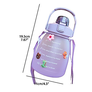 BTSEURY Leakproof Bottles With Straw Fashion Water Bottles Creative Water Bottles With Straws Popular Water Bottles Cute Water Bottles Portable Water Bottles For Boys Girls School Travel