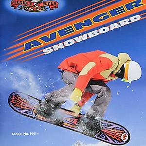 Flexible Flyer Avenger Kids Beginner Snowboard. Youth Plastic Snowboarding Toy Slider, 90 cm, 37 x 8 x 3 inches, Black