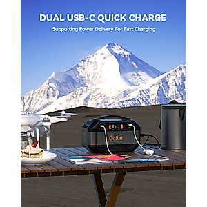 GOFORT Portable Power Station 330W 299Wh Power Supply Solar Generator Backup Battery Pack with 110V Pure Sine Wave AC Outlets USB QC 3.0 DC Port for Home Emergency Outdoor Camping RV Travel