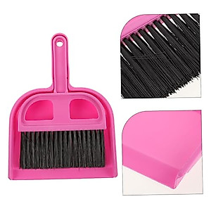 Cabilock 1 Set Pet Cleaning Tool Push Broom Dog Wipes Portable Cleaning Brush Toys Spray Squeegee Mini Cleaning Broom and Dustpan Mini Broom Pet Nest Broom Lint Remover Starter Plastic Rosy