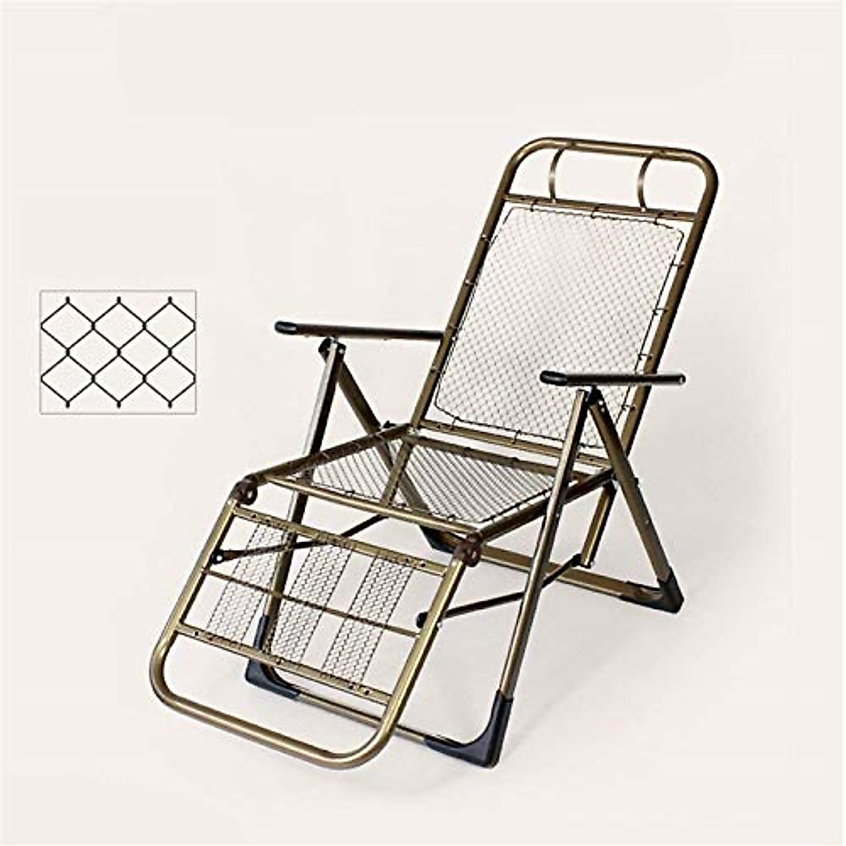 XZGDEN Lightweight Camping Chairs Garden Loungers Folding Chair Summer Breathable Cool Recliner Office Chair Lunch Break Chair Adjustable Adjustable Lounge Chair (Color : A)