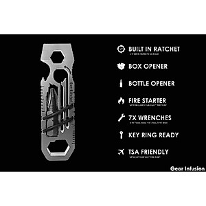EverRatchet Clip Ratcheting Keychain Multitool (Titanium - Original)