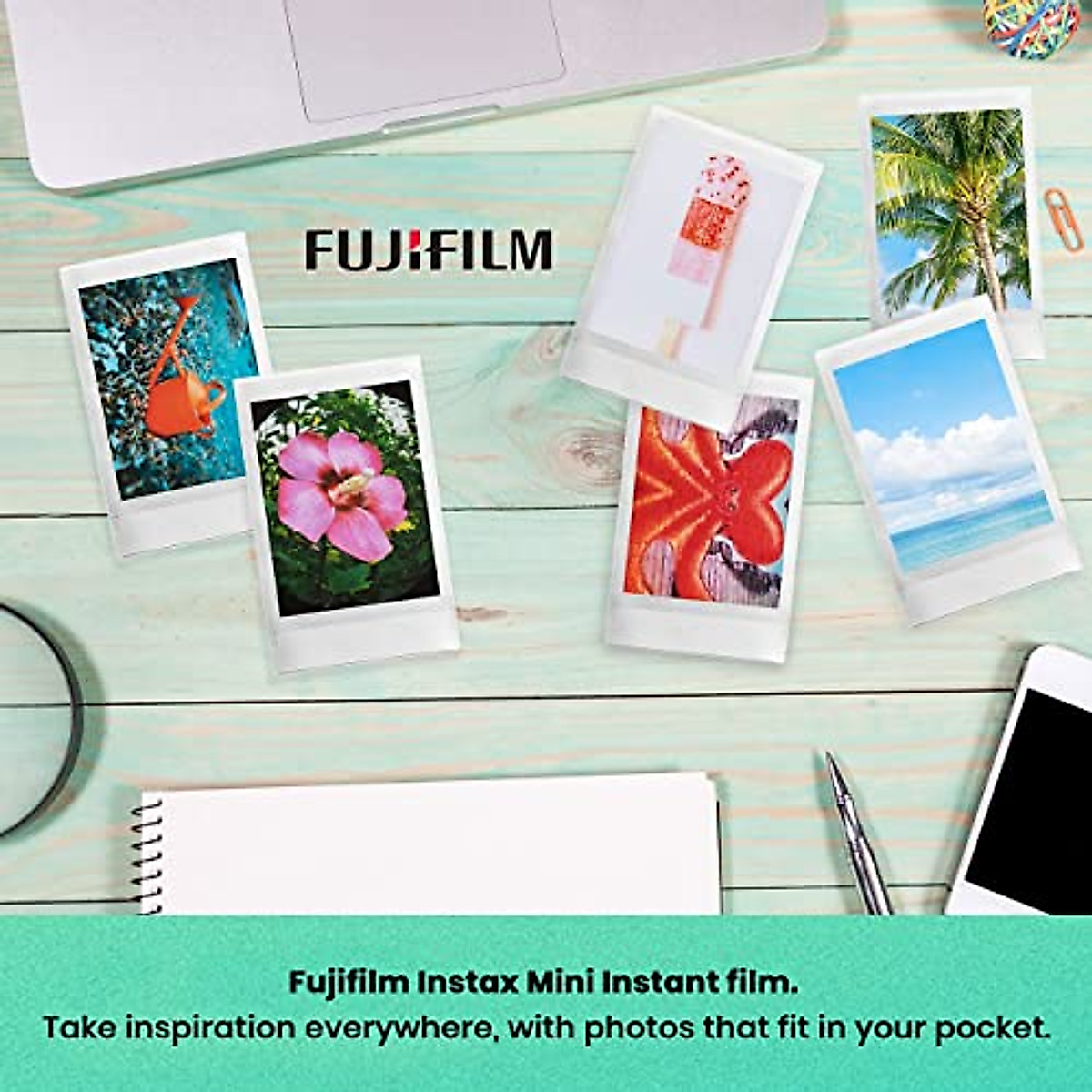 Fujifilm Instax Mini 11 Instant Camera Blush Pink Bundle with Instax Mini Twin Pack Film + Glitter Photo Album Holds 64 Photos + Groovy Case + Cloth (5 Items)