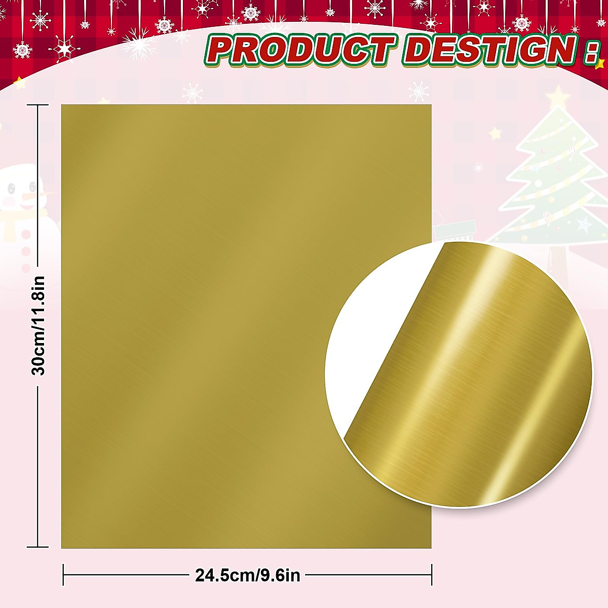 Whaline 9 Sheet Christmas Heat Transfer Vinyl 4 Colors Xmas Iron on Vinyl Red Green Golden Silver Printed HTV Adhesive Craft Vinyl for Clothing Costume DIY Fabric Craft, 9.6 x 11.8 Inch