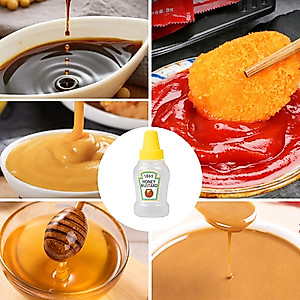 EOPER 4 Pieces 25 ml Mini Empty Squeeze Bottles for Sauce, Plastic Condiment Dispenser Reusable Ketchup Squeeze Bottles Portable Honey Storage Containers Jars