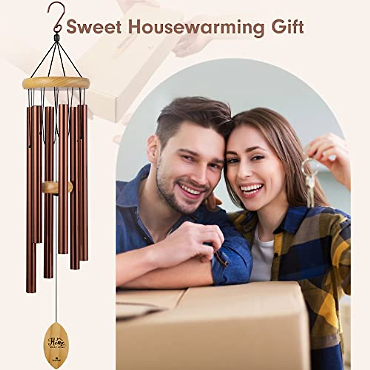 YOUNTASY House Warming Gifts New Home, Housewarming Gifts for New House, Housewarming Gift, New Home Gifts for Home, House Warming Gifts New Home Couple, Women and Men, 34" Wind Chimes Ready to Gift