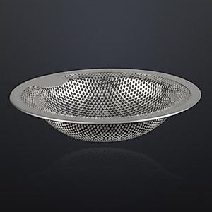 Stainless Steel Slop Basket Filter Trap - Bathroom Sink Drain Strainer | Bathtub Shower Drain Hair Trap | Kitchen Sink Drain Strainer | Mesh Metal Sink Strainer Kitchen Drain Strainer with Rim