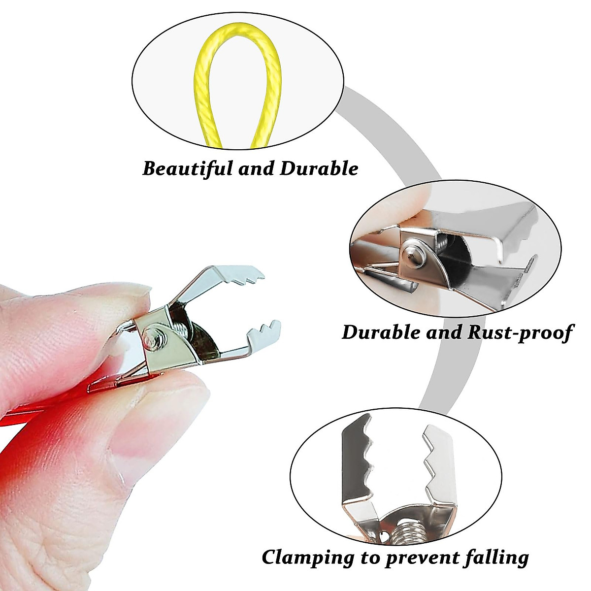 WisePoint Tea Towel Clips 10 Pcs, Metal Tea Towel Storage Clip with Hanging Loop for Towel, Multicolour Kitchen Towel Hanging Clips Small Hook Clips for Bedroom, Bathroom, Kitchen, Cupboard (5 colors)