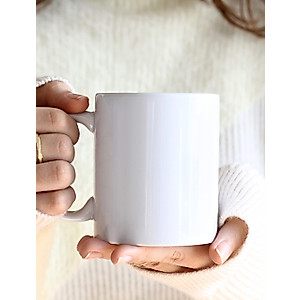 BLUE RIBBON White Sublimation Plain Blank Coffee Mugs, Hot Chocolate Mugs, Ceramic Mugs, Hot Cocoa Mugs, Mug Sets, Gift Pack of 2 11 oz