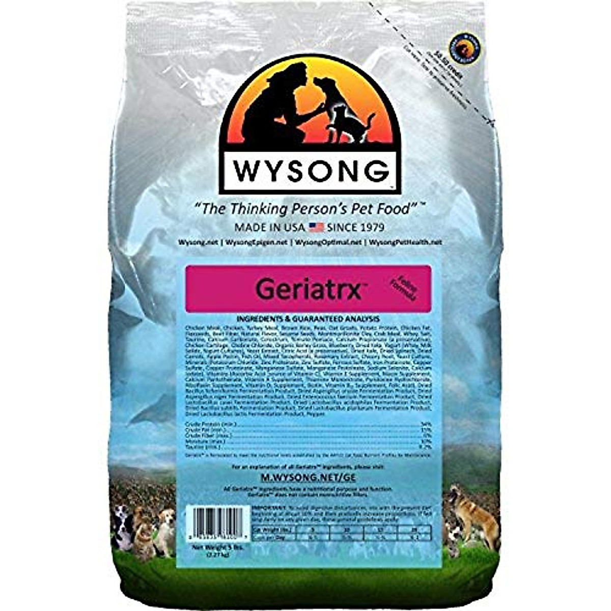 Wysong Geriatrx Senior Feline Formula Dry Cat Food - 5 Pound Bag