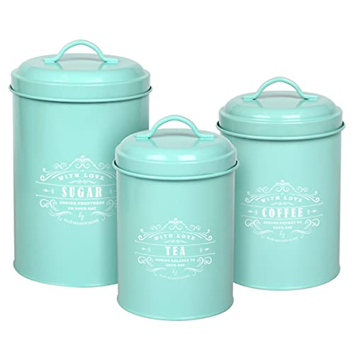 Baie Maison Turquoise Farmhouse Canister Set - Stylish Kitchen Storage
