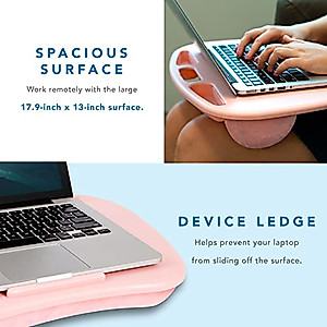 LapGear MyDesk Lap Desk with Device Ledge and Phone Holder - Rose Quartz - Fits up to 15.6 Inch Laptops - Style No. 44444